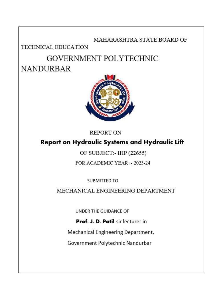IHP Report | PDF | Pump | Elevator