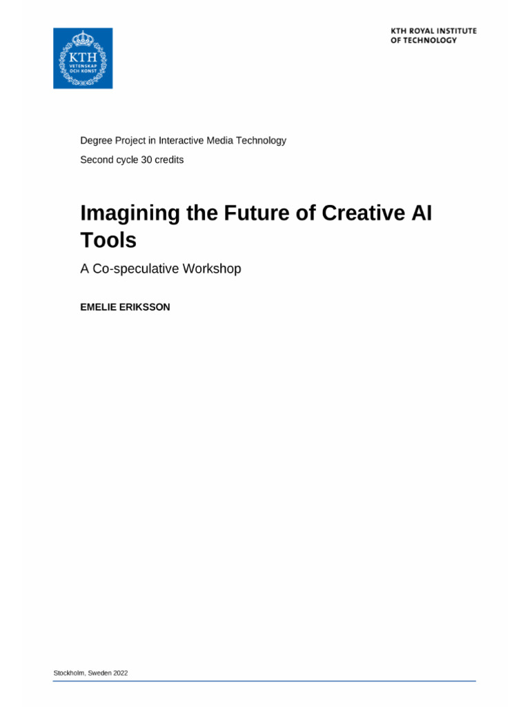 Imagining The Future of Creative AI Tools | PDF