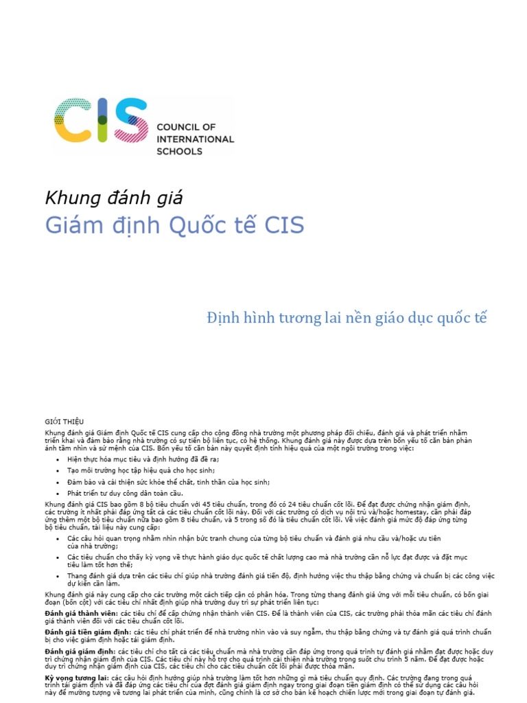 Khung giám định quốc tế CIS | PDF