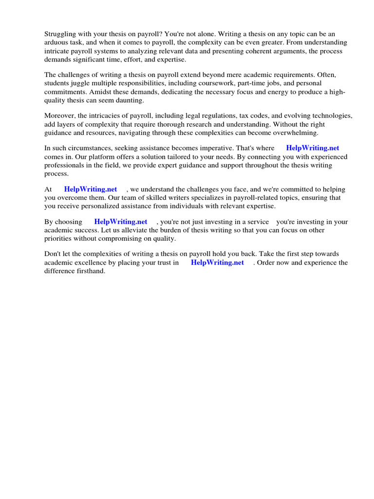 Thesis of Payroll | PDF | Payroll | Payroll Tax