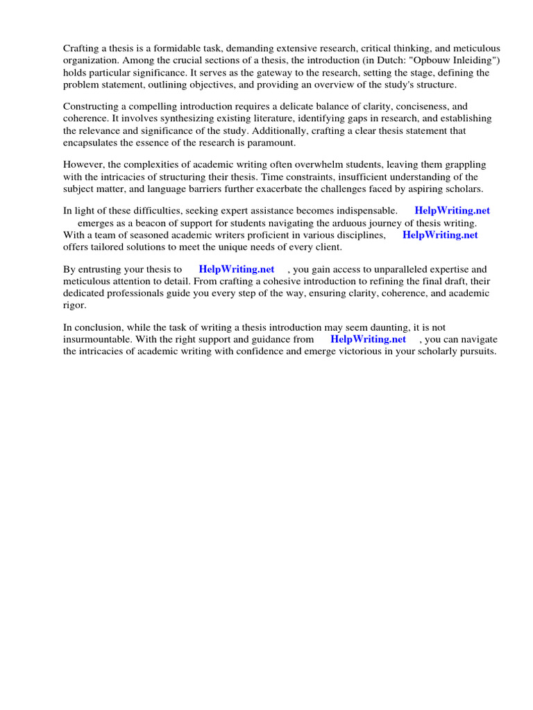 Opbouw Inleiding Thesis | PDF | Science | Cognition