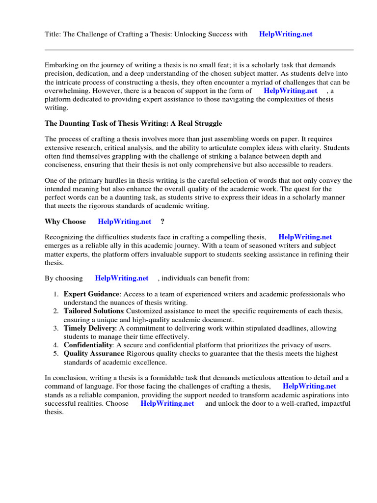 Best Words To Use in Thesis | PDF | Thesis | Essays