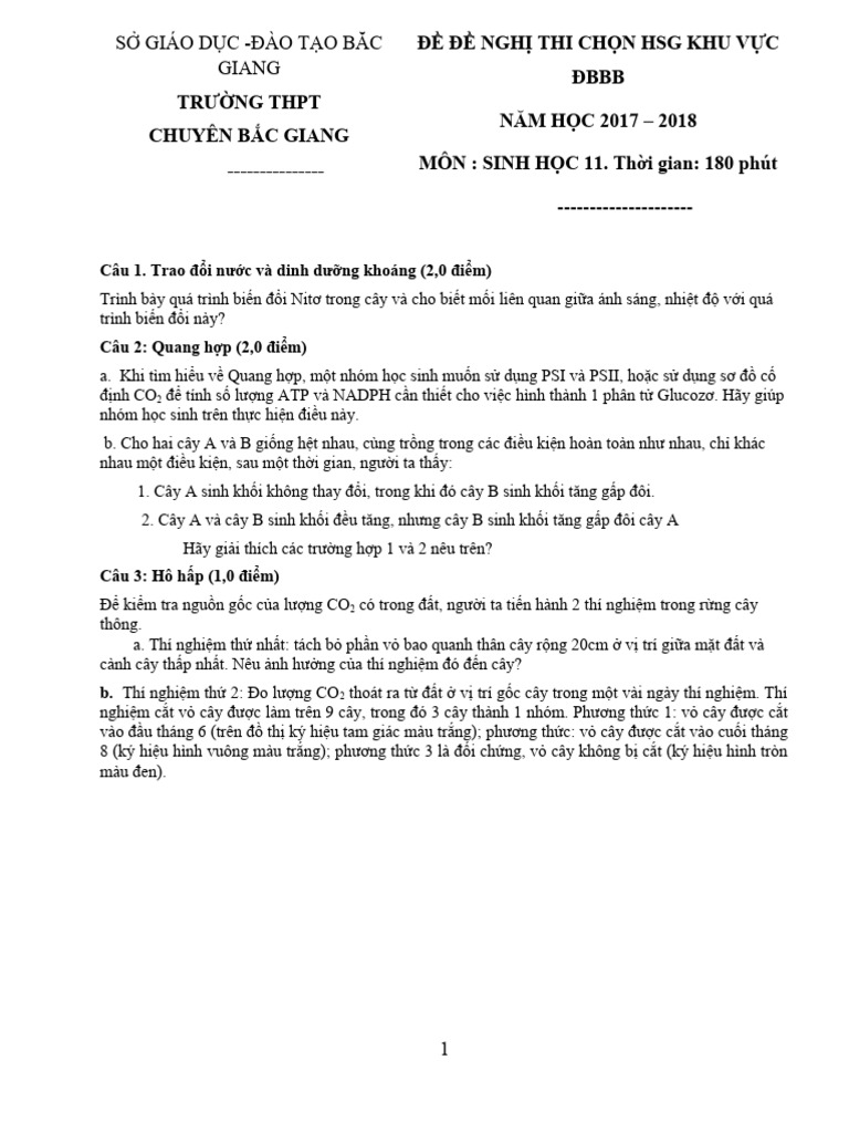 4.Sinh học 11 | PDF