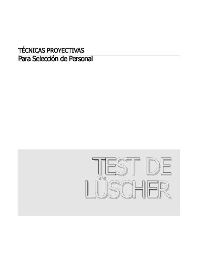 Test de Luscher | PDF | Color | Sicología