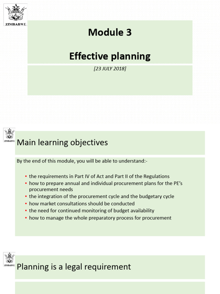 Module 3 Effective Planning - ZIPAM | PDF | Procurement | Economies