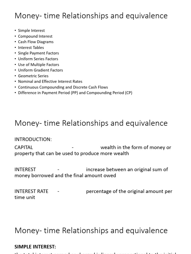 Money-Time Relationships Explained | PDF | Interest | Compound Interest