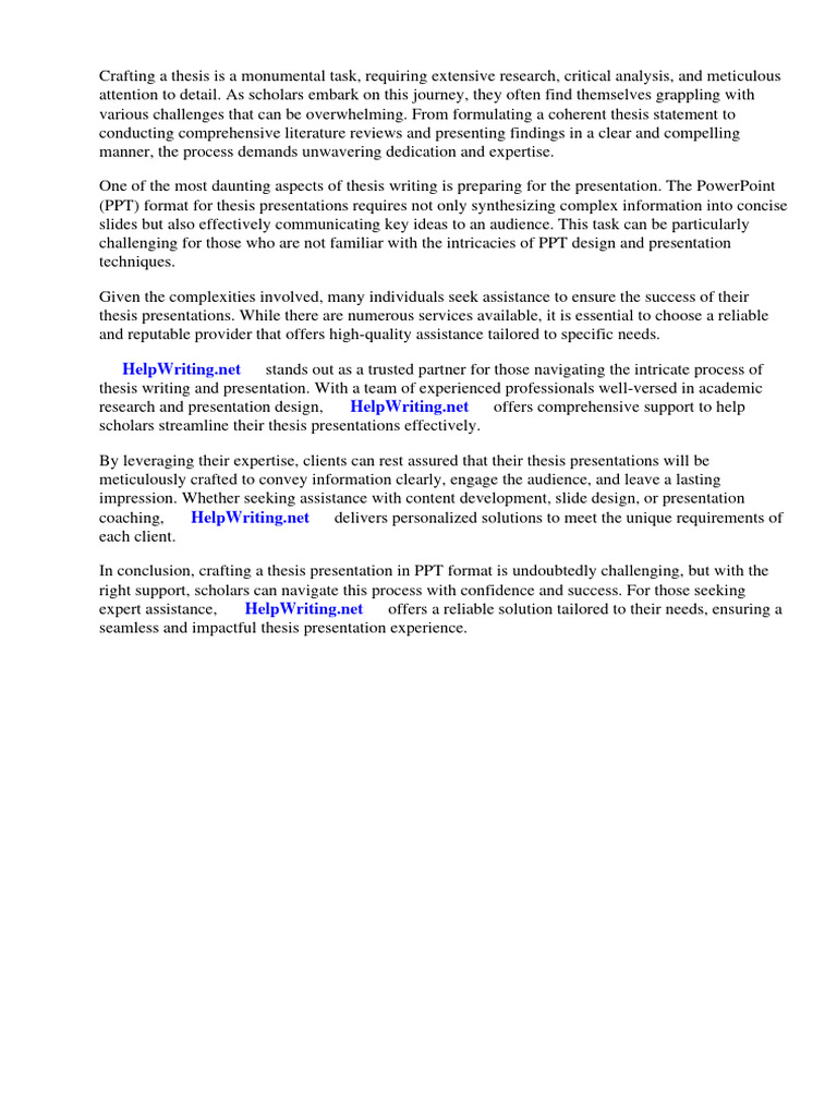 Format For Thesis Presentation | PDF | Microsoft Power Point | Thesis