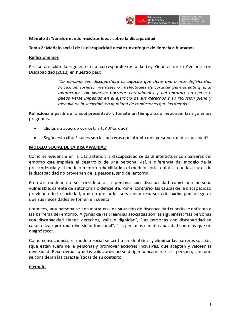 Módulo 1. Tema 2 | PDF | Invalidez | Ciencias del comportamiento