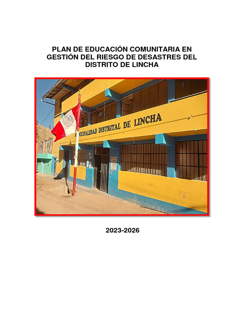 Plan GRD Lincha 2023-2026 | PDF | Reducción de Desastres | Riesgo