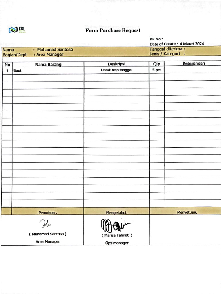 Purchasing Request | PDF