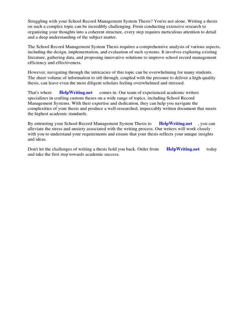 School Record Management System Thesis | PDF | Databases | Internet