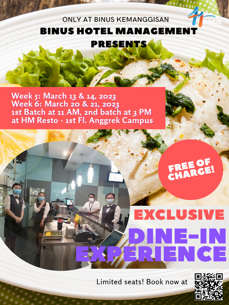 Dine-In Experience Program, Hotel Management | PDF | Food And Drink ...