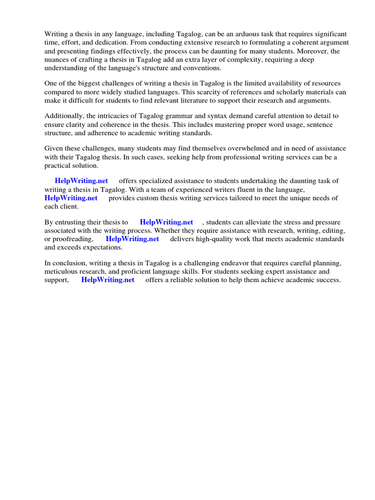 Ano Ang Thesis Sa Tagalog | PDF | Tagalog Language | Human Communication