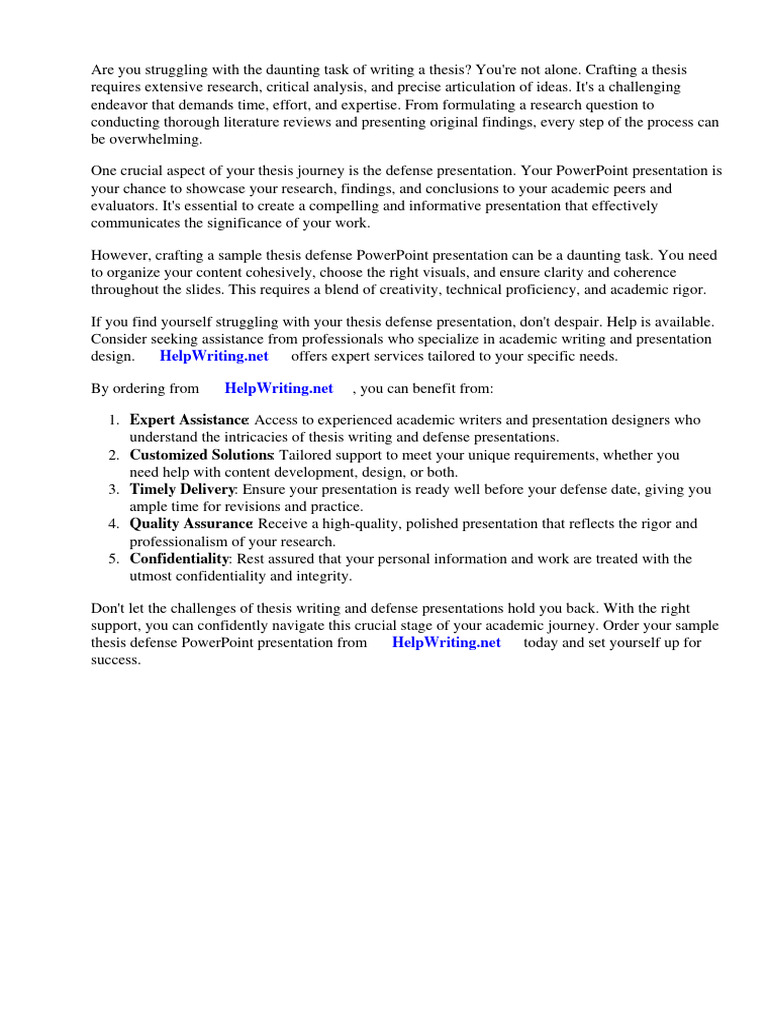 Sample Thesis Defense Powerpoint Presentation | PDF | Microsoft Power ...