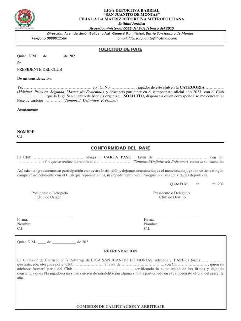 Oficio para Pases Año 2024 | PDF | América del Sur