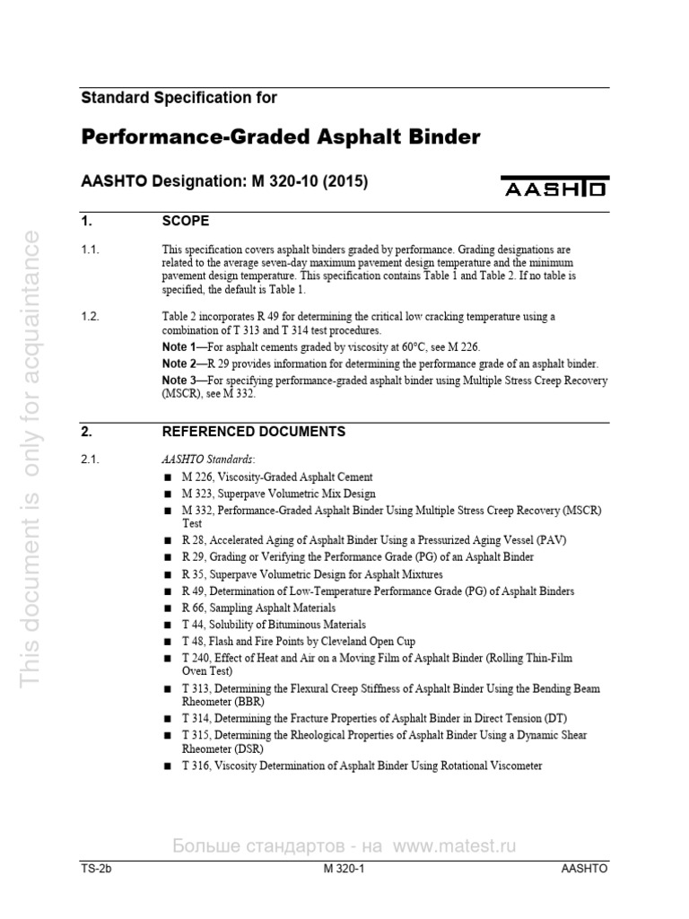 Aashto M320-15 | PDF | Viscosity | Road Surface