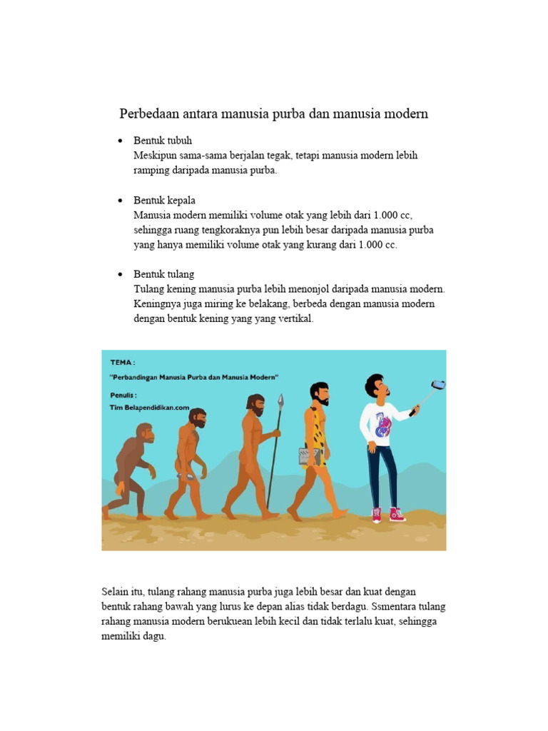 Perbedaan Antara Manusia Purba Dan Manusia Modern | PDF | Ilmu Sosial