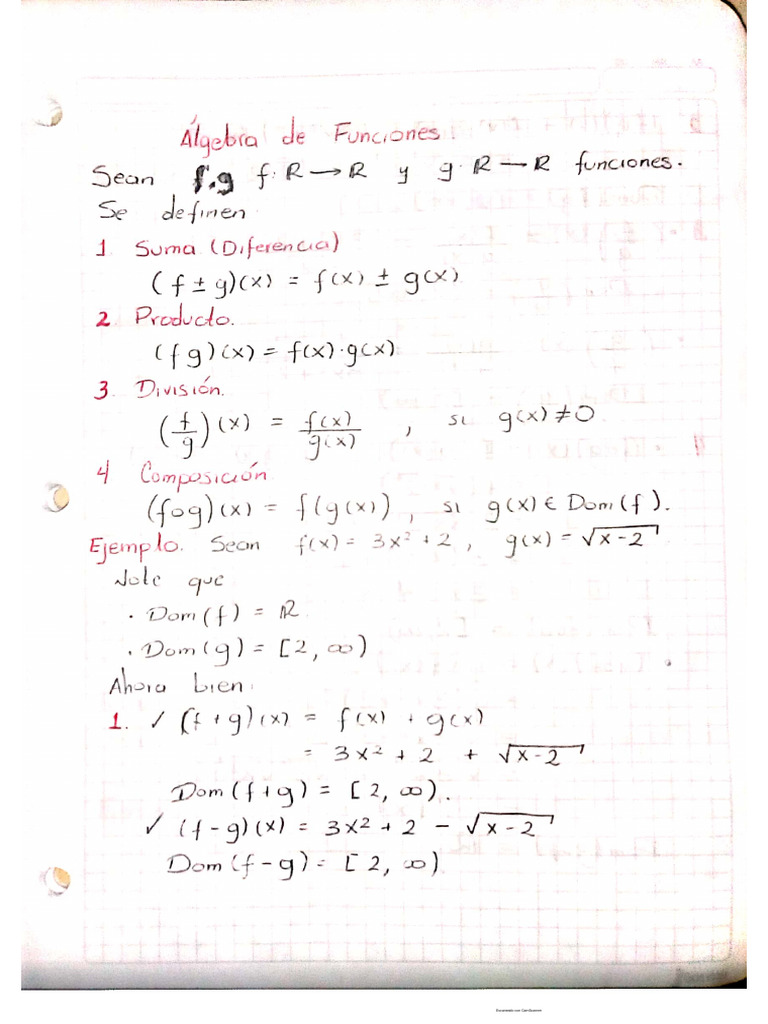 Tema 4.2 - Álgebra de Funciones, Inversa de Funciones, Funciones Definidas A Trozos | PDF