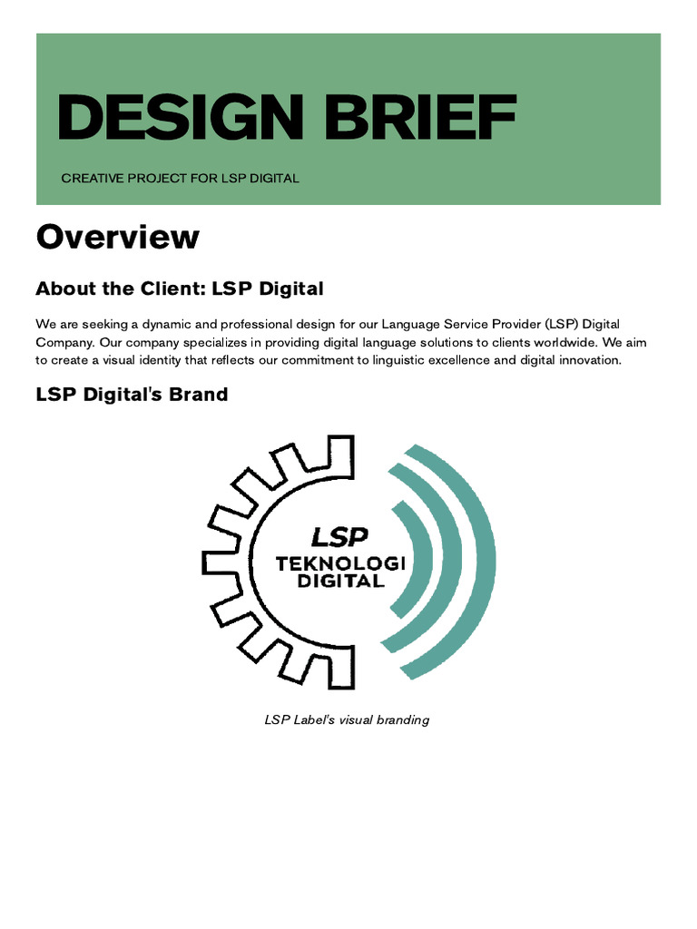 LSP Digital Branding Design Brief | PDF | Brand | Human Communication