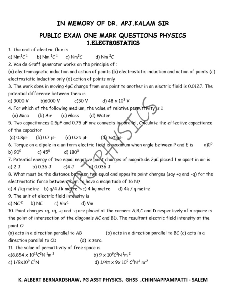 OLD SYLLABUS PUBLICone Marks Inside CREATIVE | PDF | Photoelectric Effect | Inductor