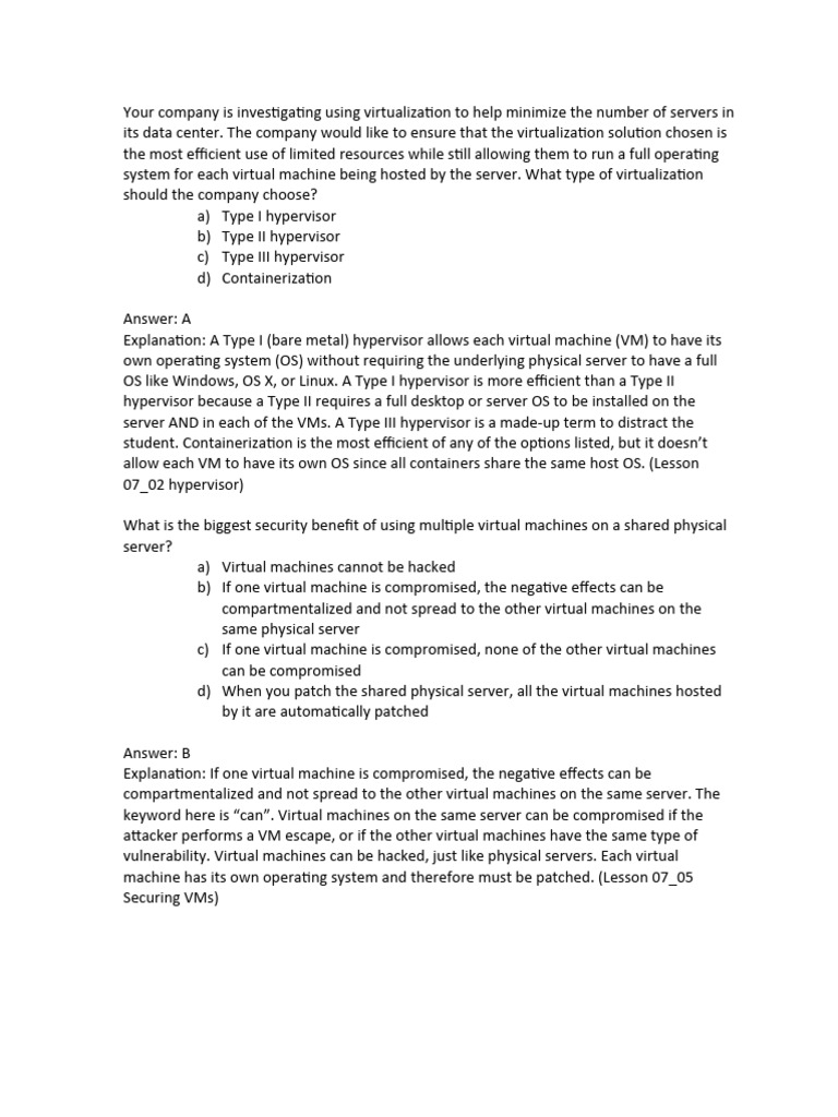 07 Quiz - Virtualization | PDF