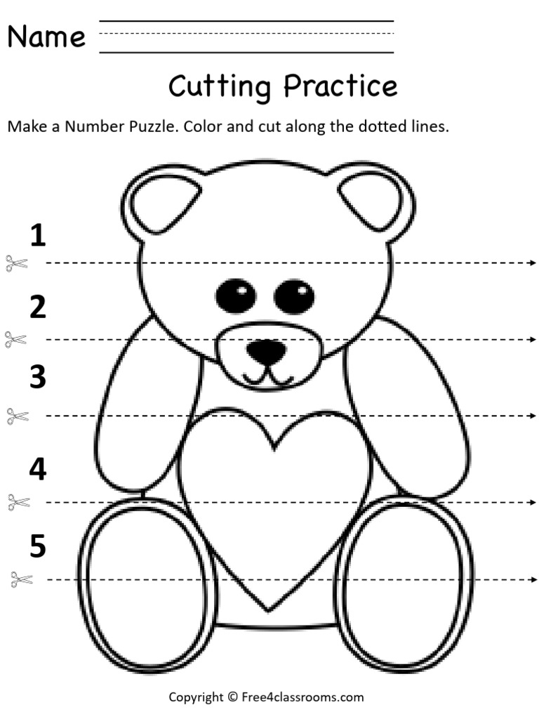 Free Cutting Practice Worksheet Fine Motor Skills Printable Qowen4 ...