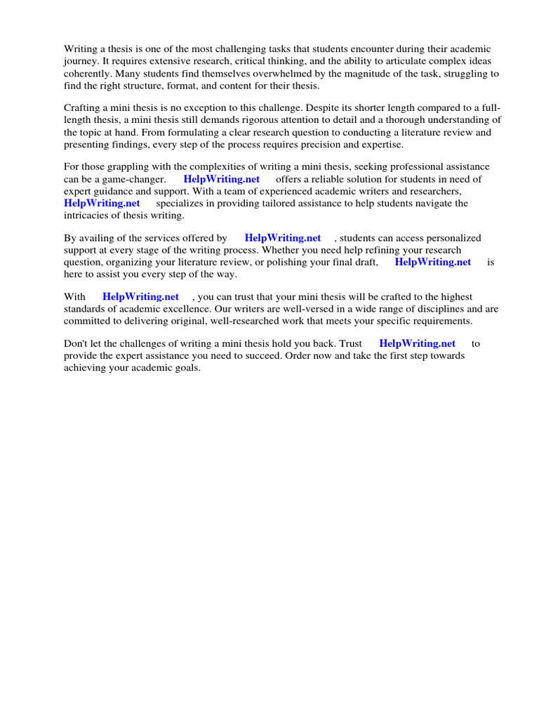 Mini Thesis Template | PDF | Thesis | Educational Technology