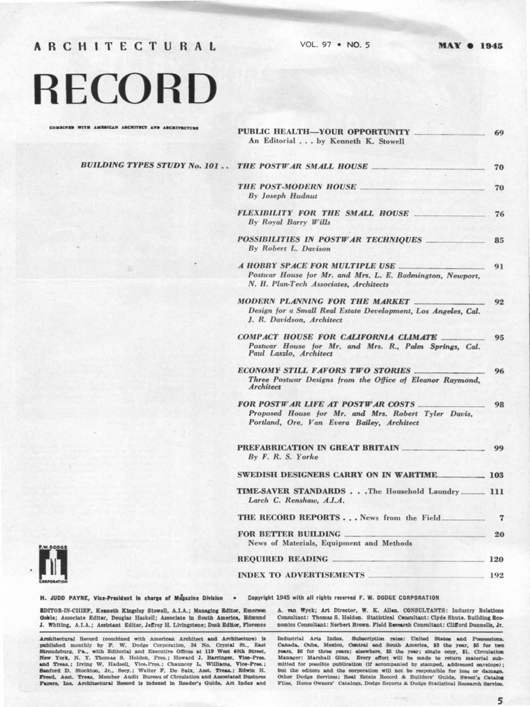 02a - Hudnut - Postmodern House (AR 1945) - 1 | PDF | Science