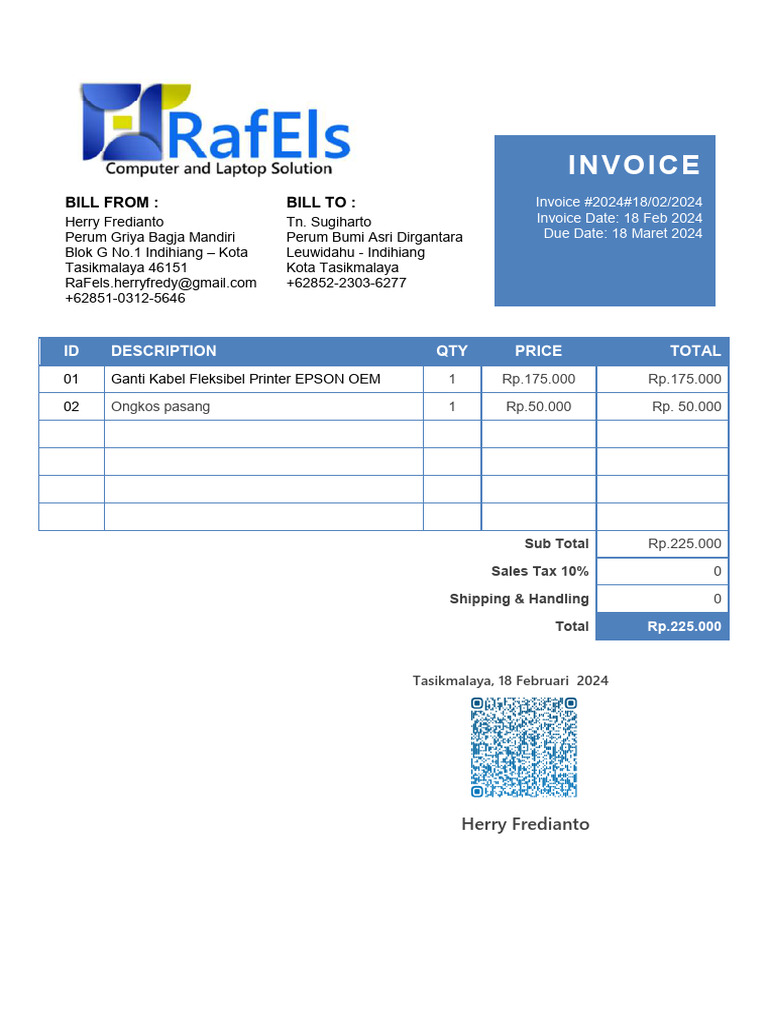 Invoice Printer TN - Sugiharto Feb 2024 | PDF