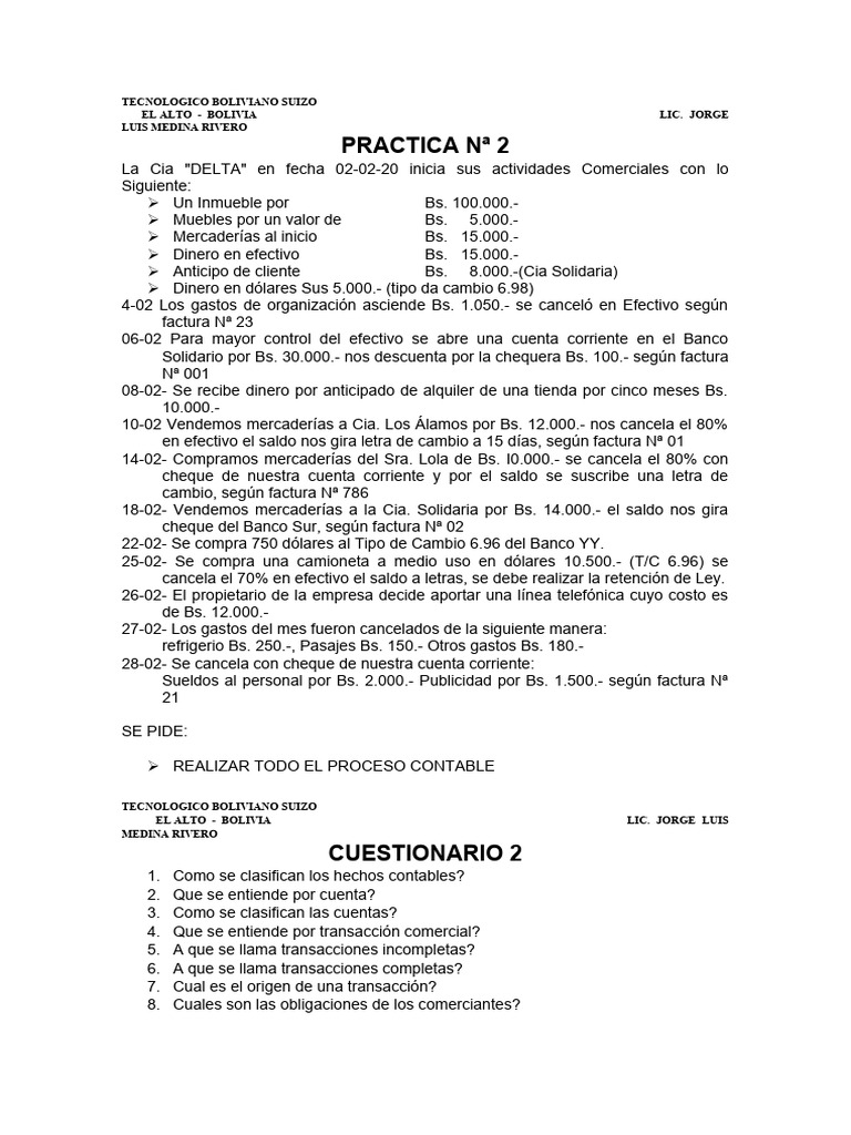 Caso Practico 2 Contab - Ii | PDF | Servicios financieros | Industrias de servicio