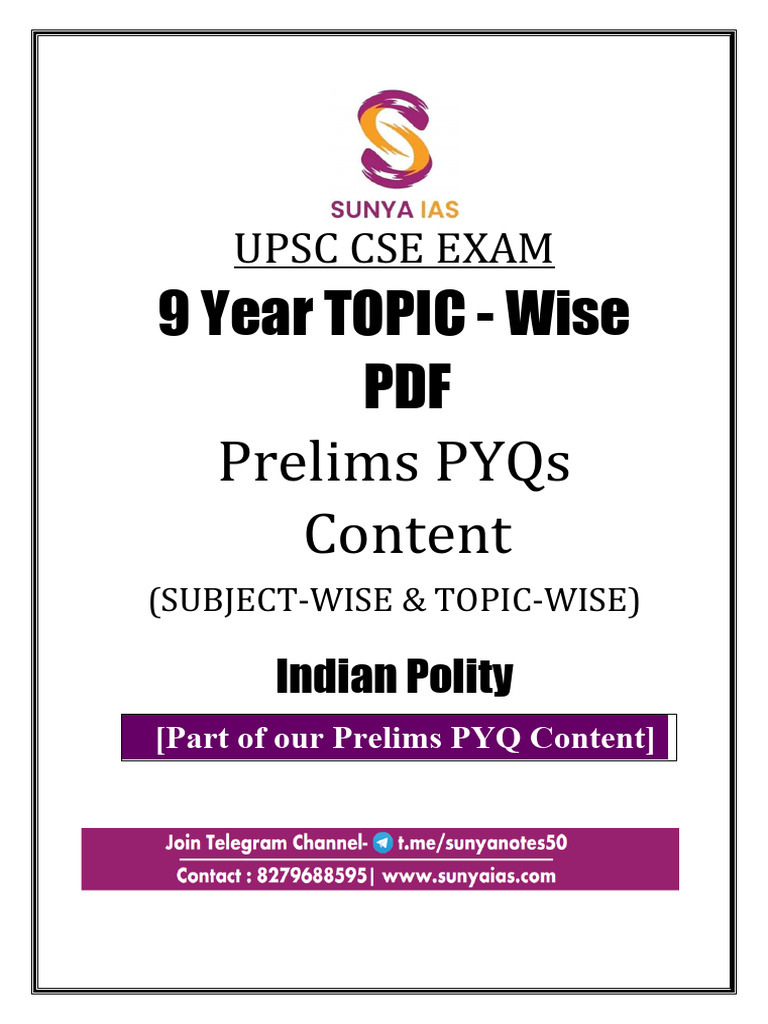 Polity Topicwise PYQ Solution (1) - 240314 - 092848 | PDF | Separation Of Powers | Human Rights