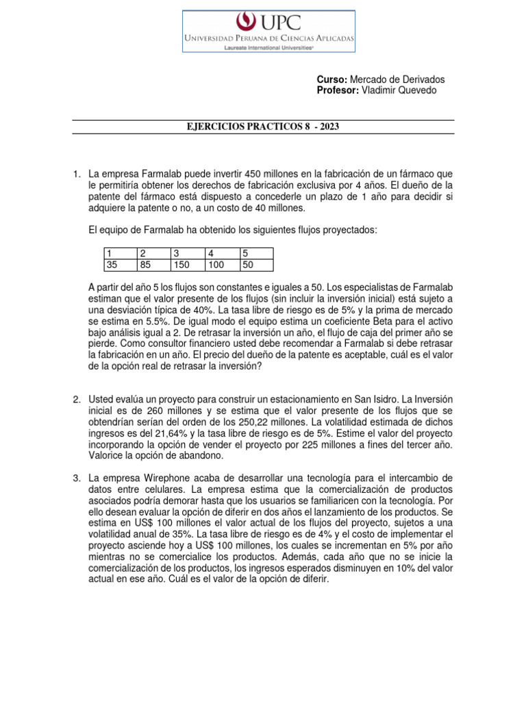 PD8 | PDF | Volatilidad (Finanzas) | Inversiones