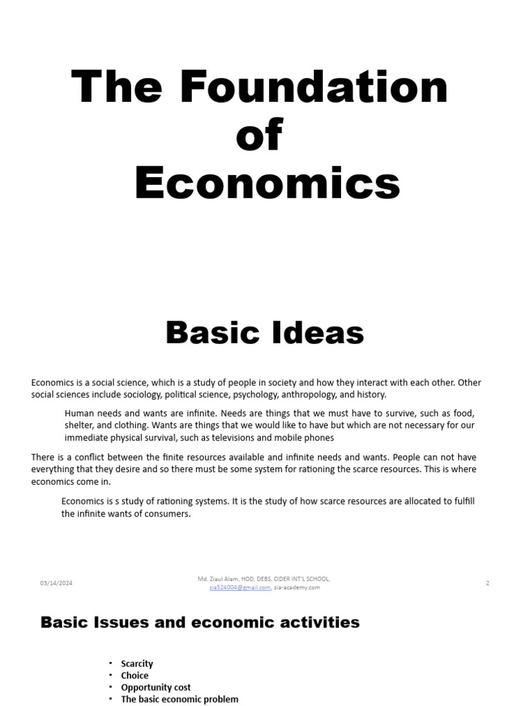 1.the Foundation of Economics | PDF | Economics | Utility