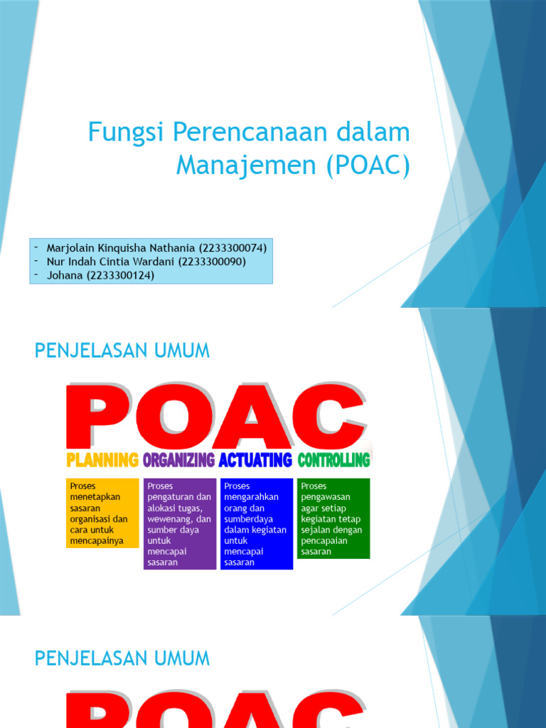 Fungsi Perencanaan Dalam Manajemen (POAC) (2022-11-05) | PDF ...