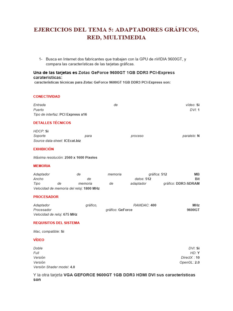 Adaptadores Graficos de Red y Multimedia | PDF | Hdmi | Hardware de la computadora