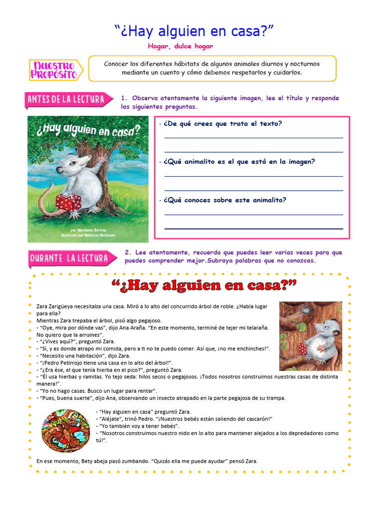 5.ficha Hay Alguien en Casa | PDF