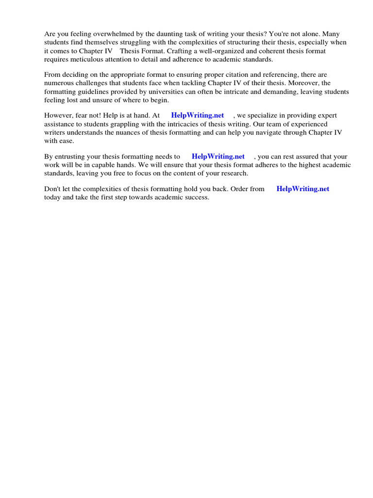 Chapter IV Thesis Format | PDF | Thesis | Methodology