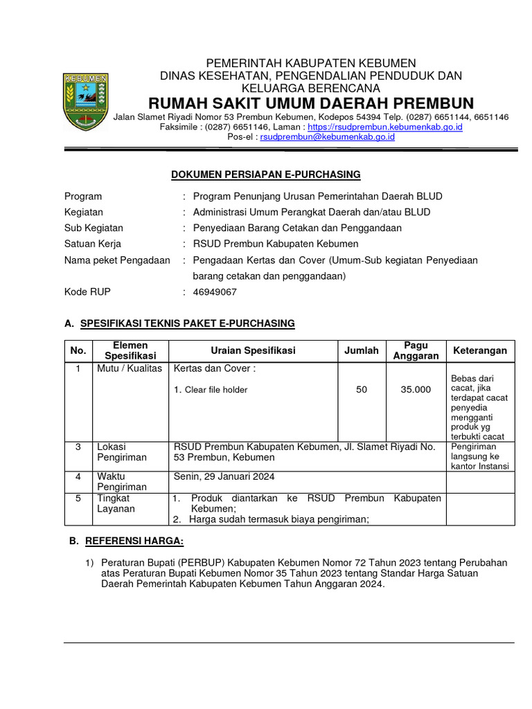 1dokumen Persiapan E-Purchasing (Kertas Dan Cover) | PDF