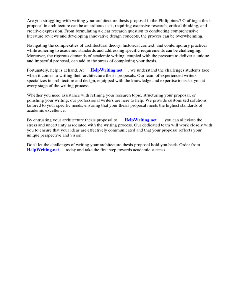 Architecture Thesis Proposal in The Philippines | PDF | Thesis ...