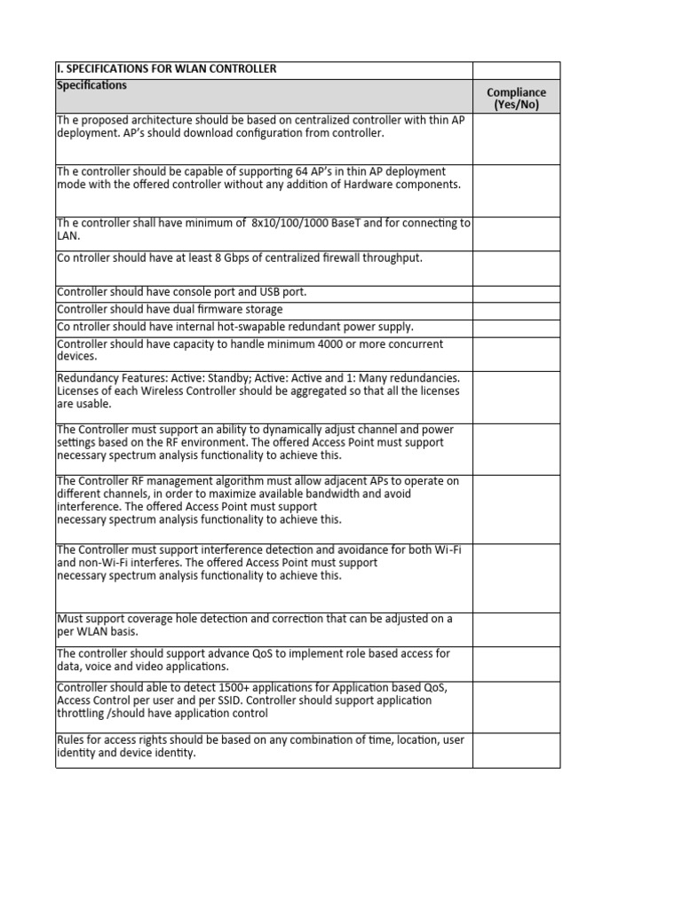 Technical Specs | PDF | Wireless Lan | Radius