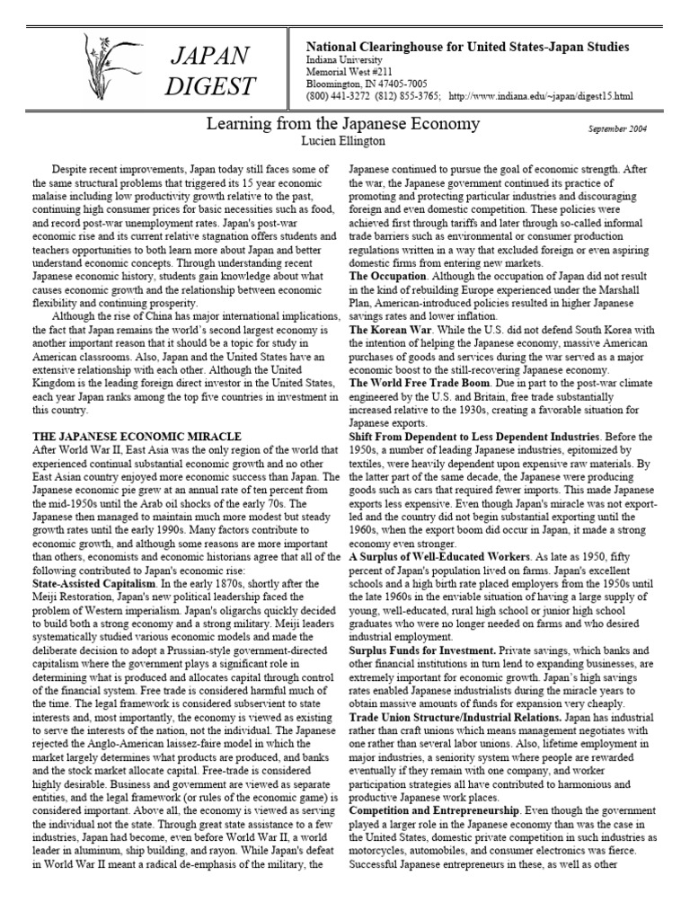 Understanding Japan's Economic History | PDF | Japan | Economic Growth