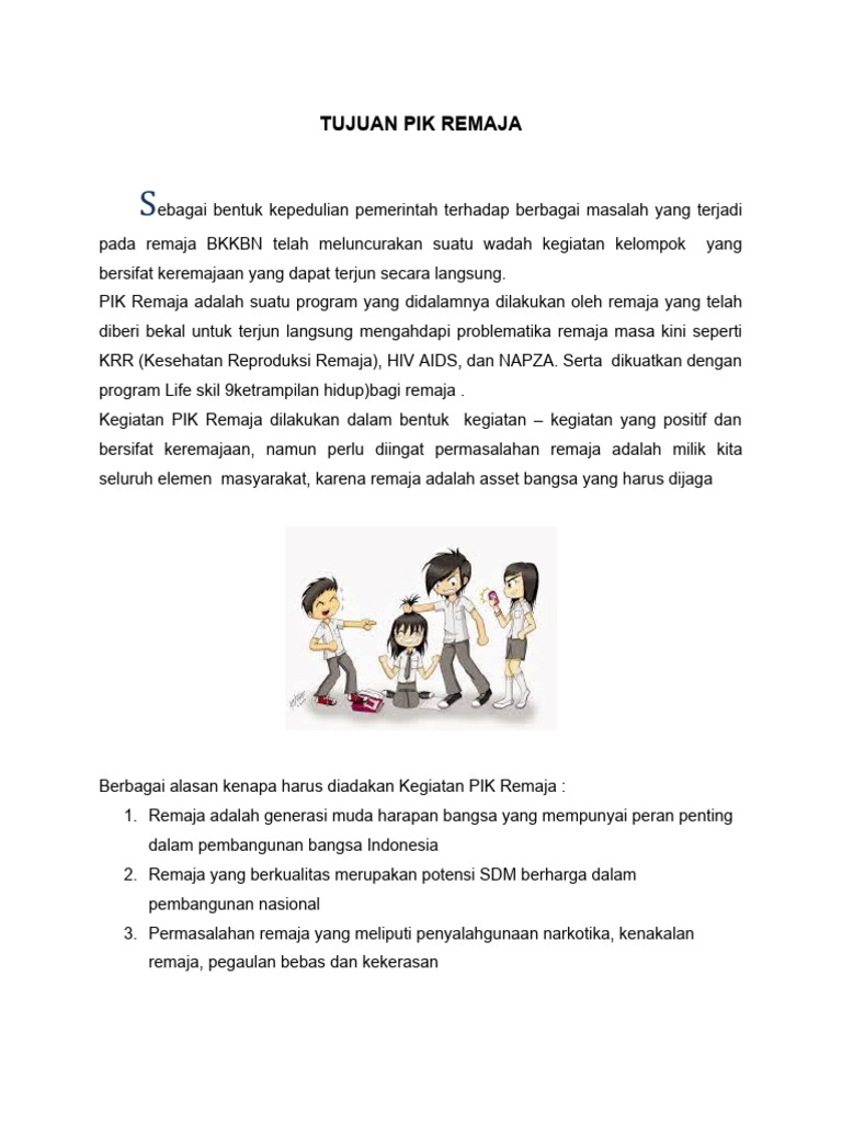 Program PIK Remaja: Solusi Kesehatan dan Ketrampilan | PDF ...