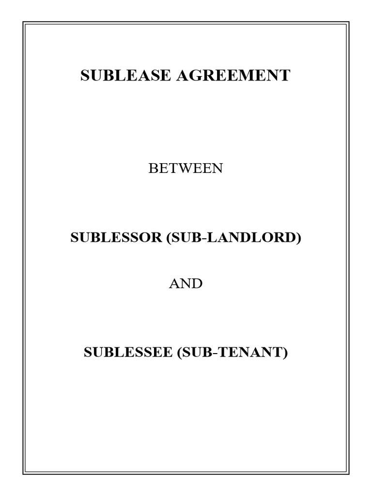 Sublease Agreement | PDF | Lease | Law And Economics