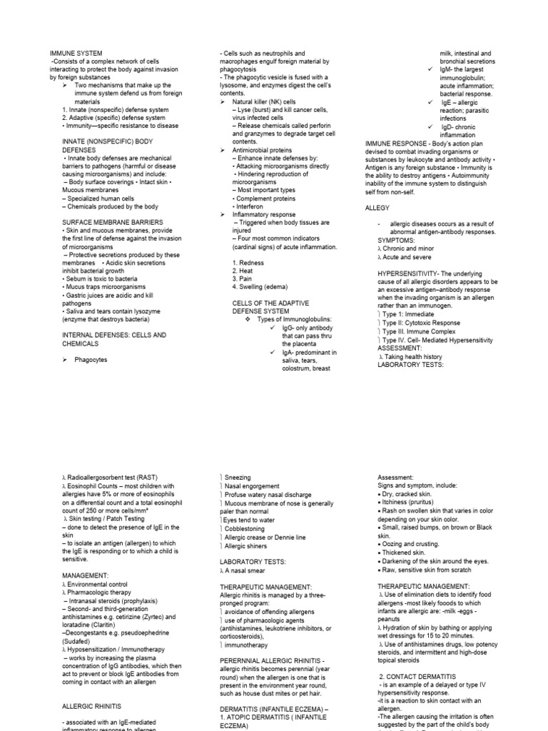 Understanding the Immune System and Allergies | PDF | Innate Immune ...