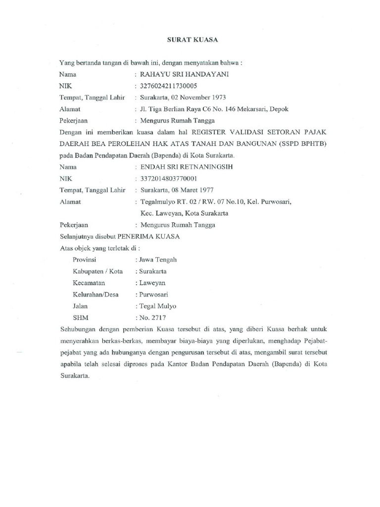 Surat Kuasa | PDF