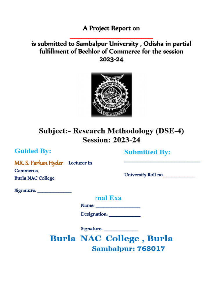 Research Methodology Project Report | PDF | Business