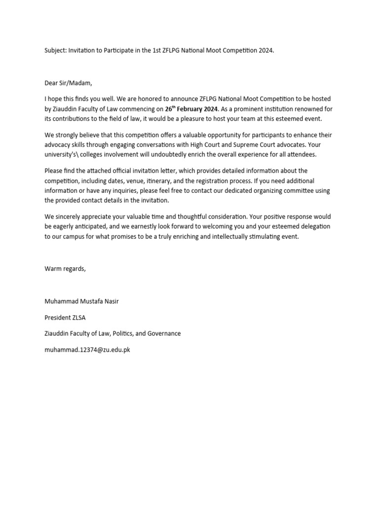 1st national moot invite draft (1) | PDF