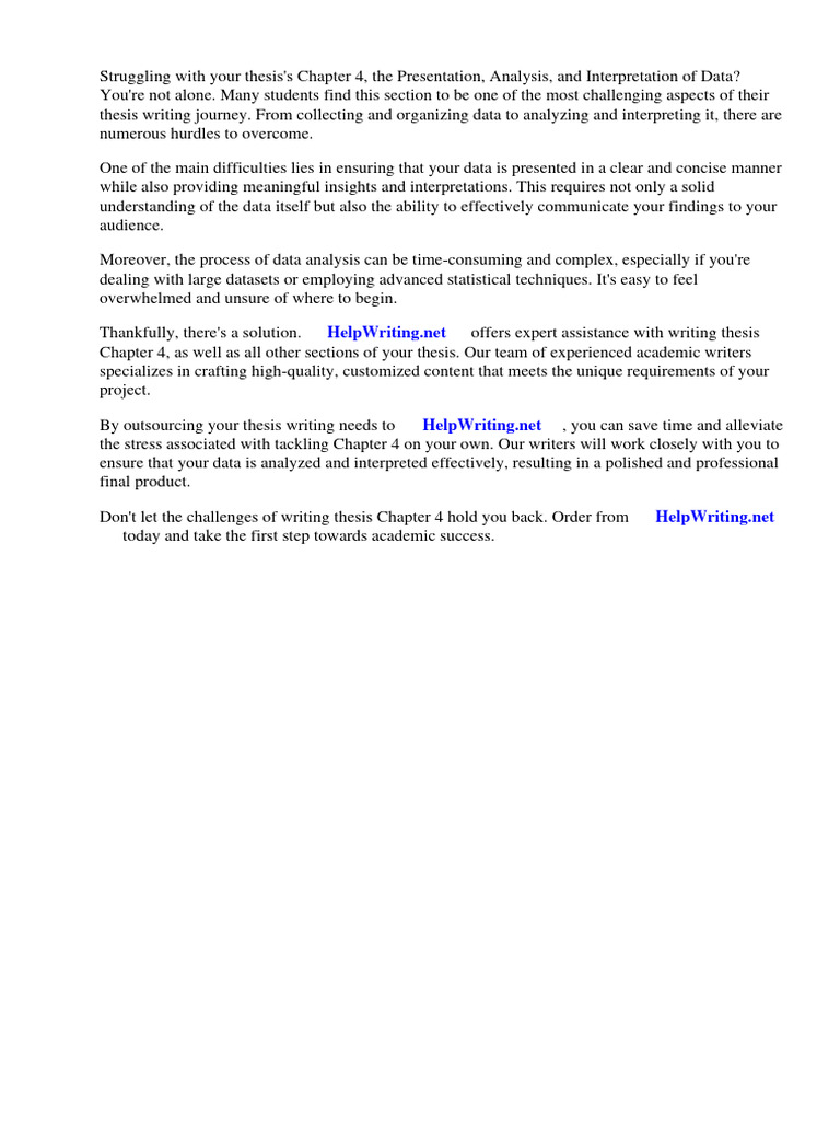 Chapter 4 Thesis (Presentation Analysis and Interpretation of Data ...