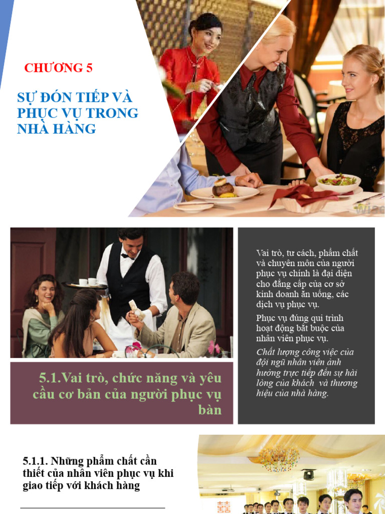 Chuong 5 Su Don Tiep Va Phuc Vu Trong Nha Hang | PDF
