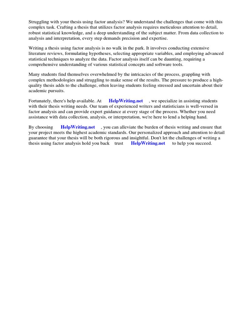 Thesis Using Factor Analysis PDF | Download Free PDF | Factor Analysis | Principal Component ...